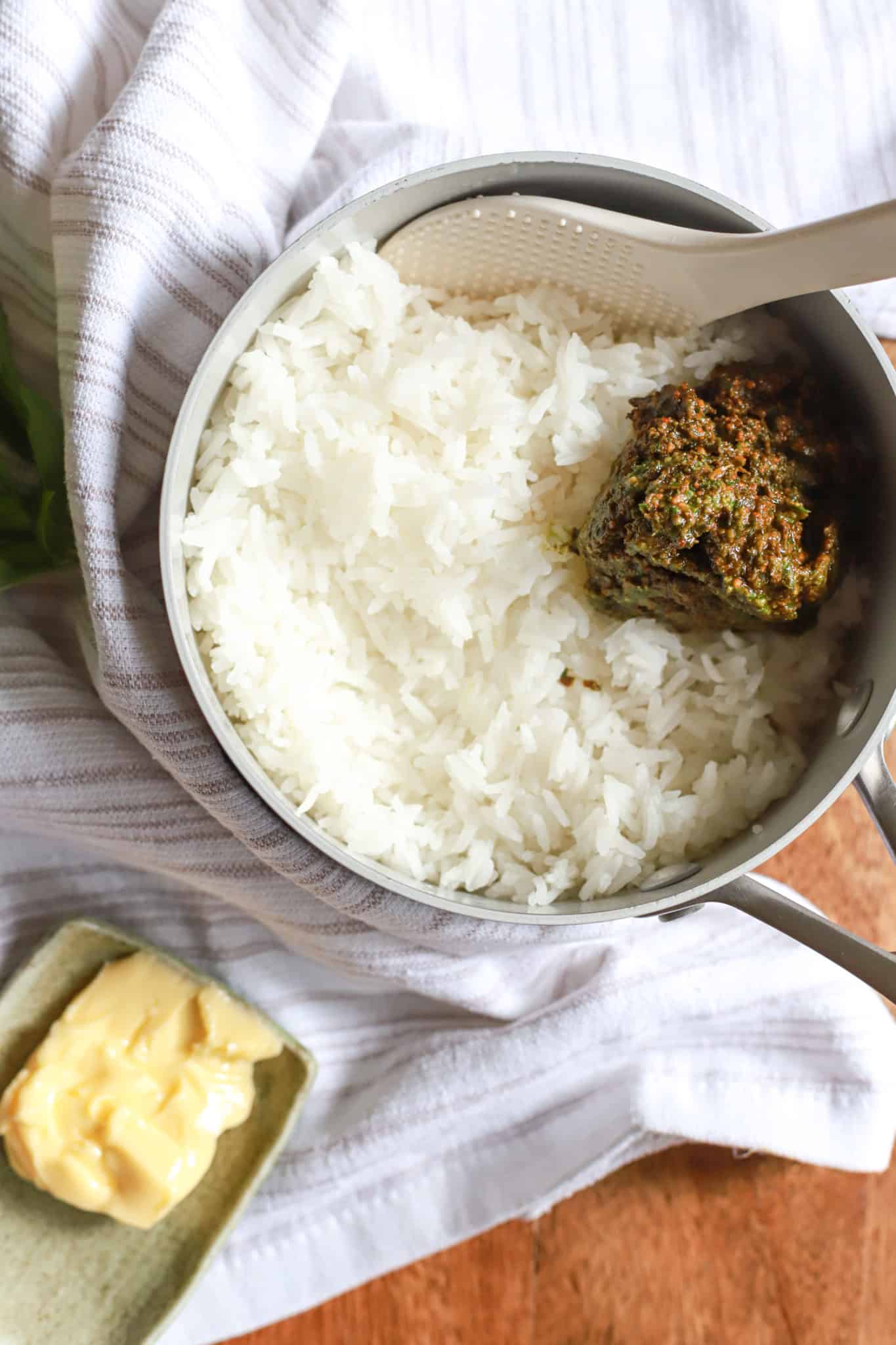 Pesto Rice - My Therapist Cooks
